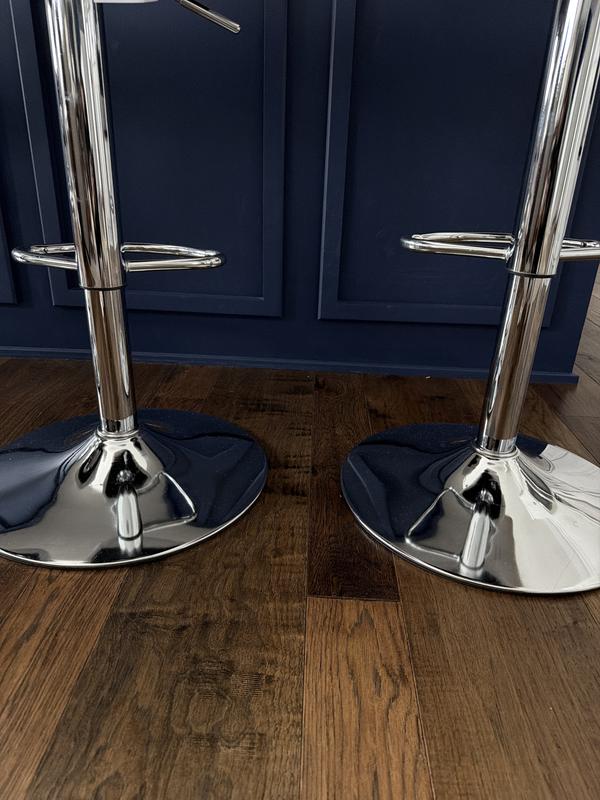 Yaheetech Retro Brown Set of 2 Modern PU Leather Swivel Bar Stools with ...