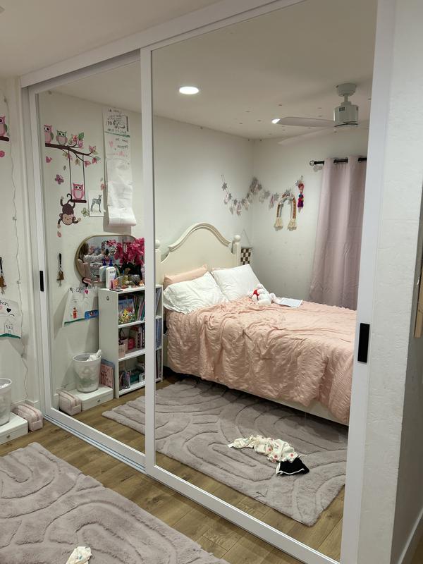 RELIABILT 84-in x 80-in White Flush Mirrored glass Prefinished Pine ...