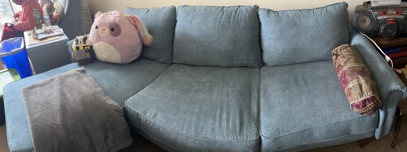 Ovios 81.5-in W Modern Blue (Left chaise) 3-seater Sectional with ...