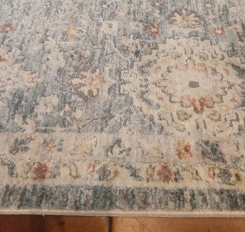 allen + roth with STAINMASTER Sapphire Petals 2 X 8 (ft) Blue Indoor ...