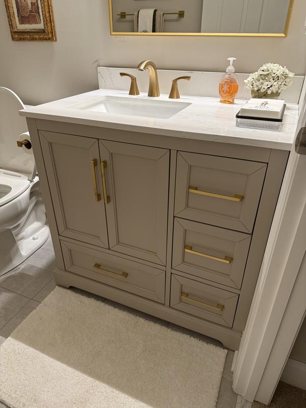 DELUXE LIVING Snowline 42-in Greige Undermount Single Sink Bathroom ...