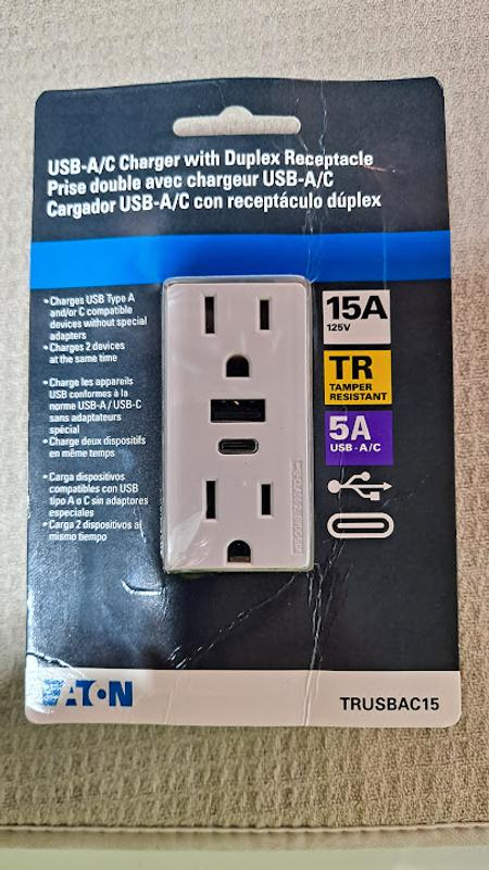 Eaton 15-Amp 125-volt Tamper Resistant Residential/Commercial Decorator ...