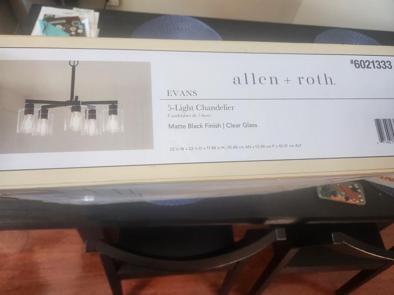 allen + roth Evans 5 -Light Matte Black Transitional For Use in ...