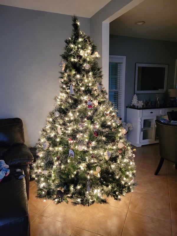 Best Selling Home Decor 9-ft Cashmere Pine Pre-lit Flocked Artificial ...