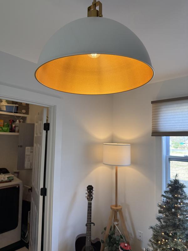 LamQee Dome Pendant Light 1 -Light White Modern/contemporary Metal Dome ...