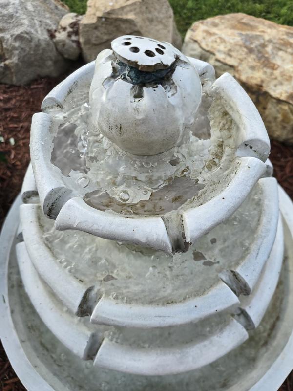 allen + roth 27.76-in H Resin Water Tiered Outdoor Fountain Pump ...