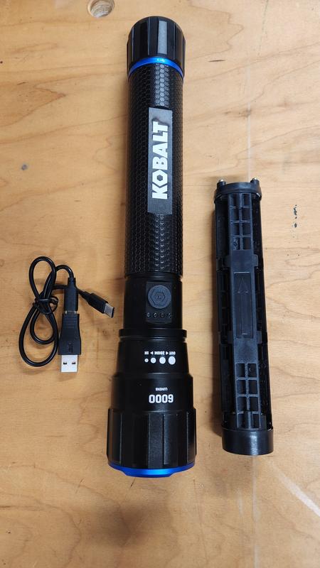 Kobalt 6000-Lumen 5 Modes LED Flashlight with Rechargeable with ...