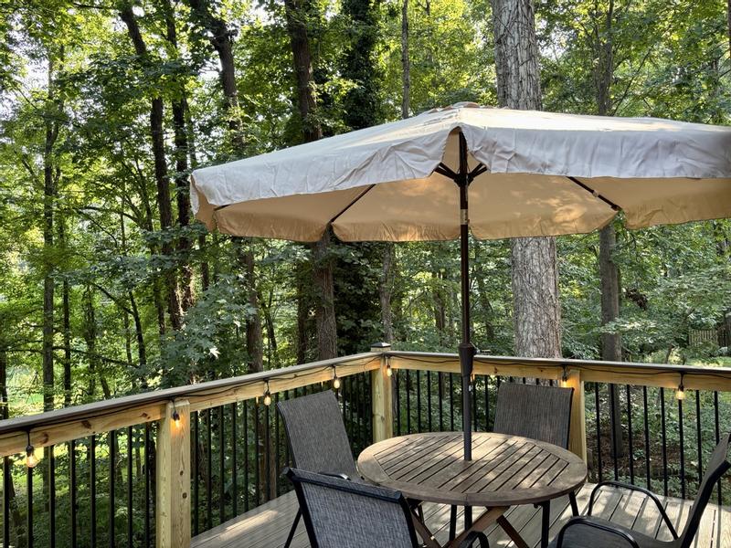 VOUA 7.5-ft Iron Blue Push-button Tilt Market Patio Umbrella in the ...