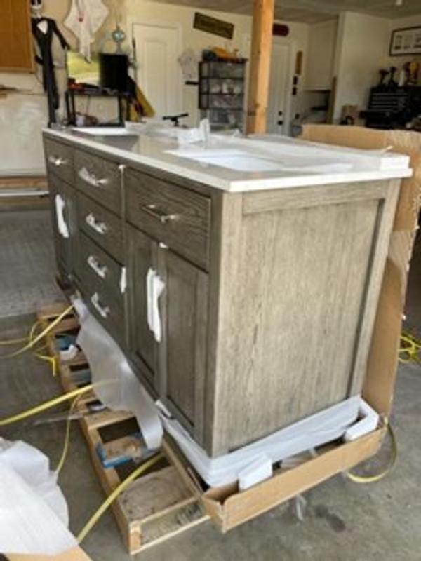 Spa Bathe Kate 60-in Navy Blue Undermount Double Sink Bathroom Vanity ...