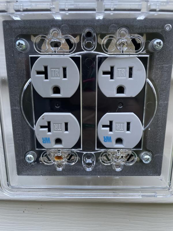 Hubbell TayMac 2-Gang Rectangle Gray Plastic Weatherproof Electrical ...