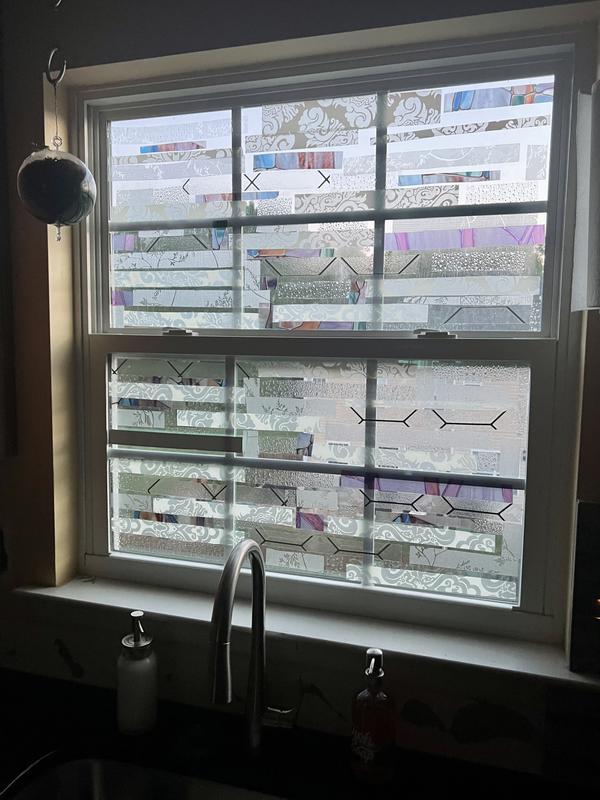 Artscape Silver Fern 24-in x 36-in Silver Fern Stained Glass Applique ...