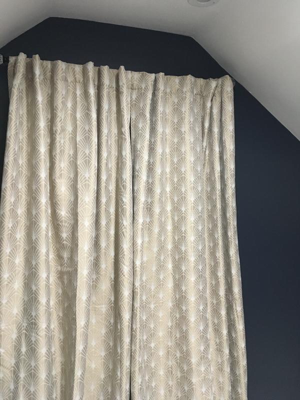Scott Living 84-in Gold Floral Blackout Back Tab Single Curtain Panel ...