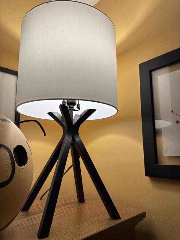 Origin 21 24-in Matte Black LED On/Off Switch Table Lamp with Fabric ...