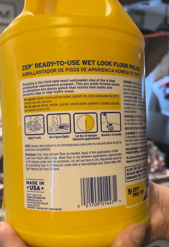 Zep Ready To Use Wet Look High Gloss Floor Polish 128-fl oz ZUWLFF128 ...