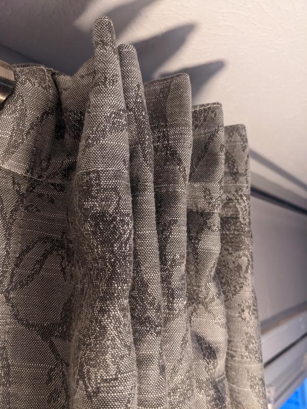 allen + roth 108-in Grey Floral Blackout Thermal Lined Back Tab Single ...