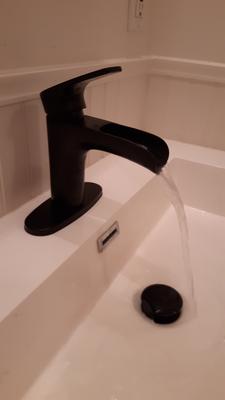 Miseno Cascade Flat Black 1-handle Single Hole WaterSense Bathroom Sink ...