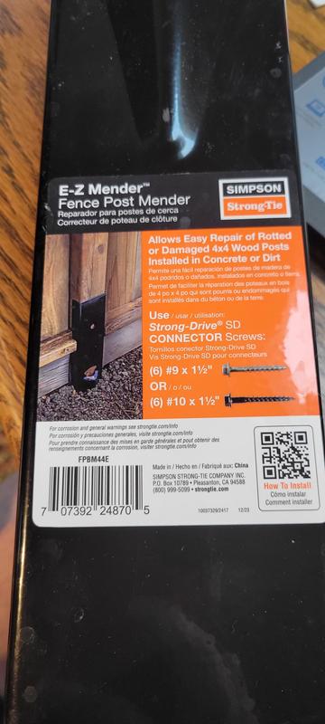 Simpson Strong-Tie E-Z Mender 28-in x 28-in Powder Coating, Black Steel ...