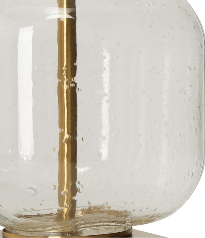 LNC Flabellum 24-in Polished Gold and Seeded Glass LED 3-way Table Lamp ...