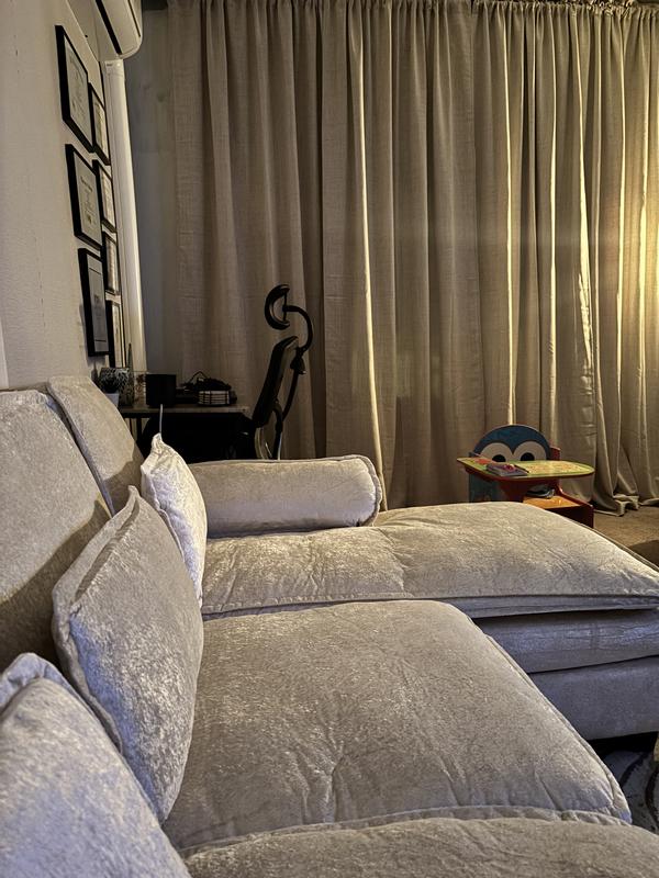 Jarenie 113-in W Midcentury Dark Grey Chenille 6+seats Sofa in the ...