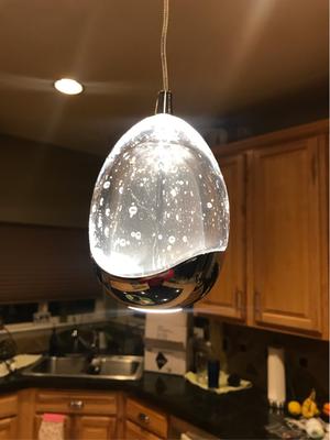 elan Lavinia Chrome Modern/Contemporary Seeded Glass Teardrop LED ...