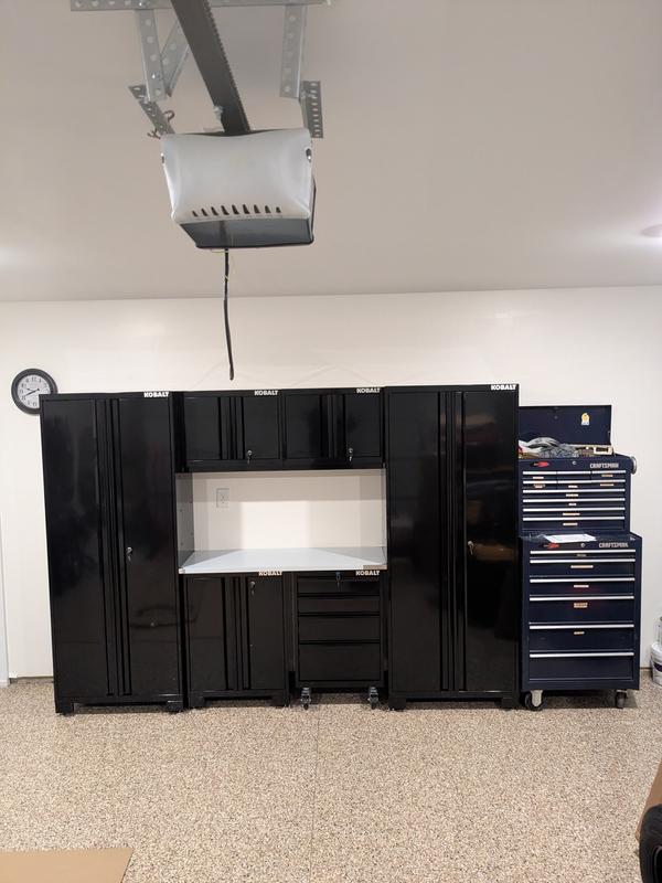 Kobalt 108-in W x 76.75-in H 6-Cabinets Steel Black Garage Storage ...