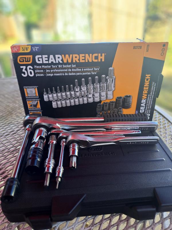 GEARWRENCH 36-Piece Set Drive Set Tamper-proof Torx Bit Driver Socket ...