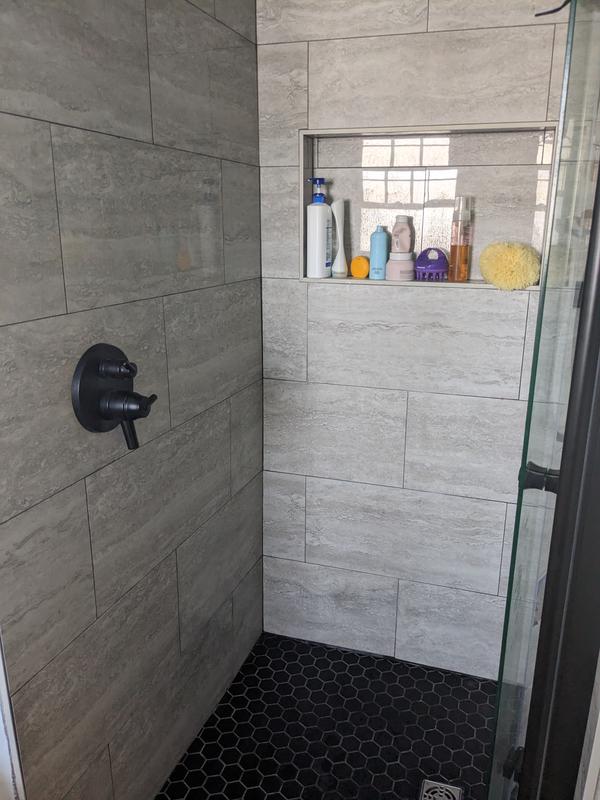 Style Selections Torin Gray 12-in x 24-in Polished Porcelain Marble ...