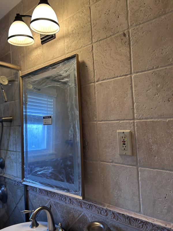 Keonjinn Bathroom LED Mirror With Framed 24-in x 36-in Beveled ...