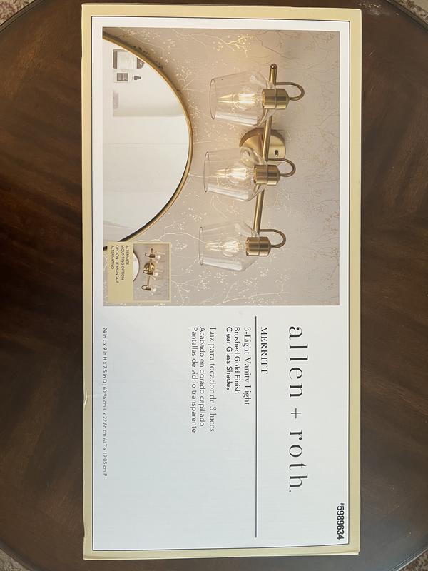 allen + roth Merritt 31-in 4 -Light Brushed Gold Modern/contemporary ...