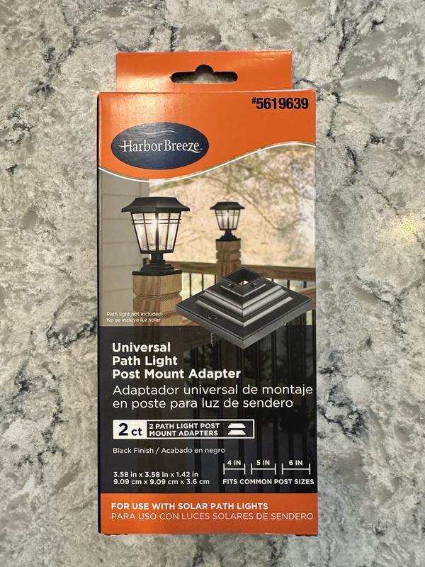 Harbor Breeze 2-pack Universal Path Light Post Mount Adapter LS1393-BKM ...