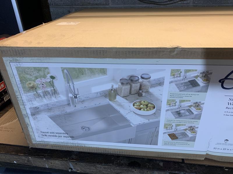 allen + roth Undermount 33-in x 22-in Stainless steel Single bowl 18 ...