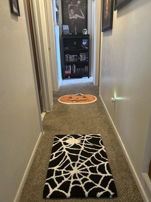 Haunted Living 30-in x 20-in Black White Polyester Bath Rug 32913 at ...