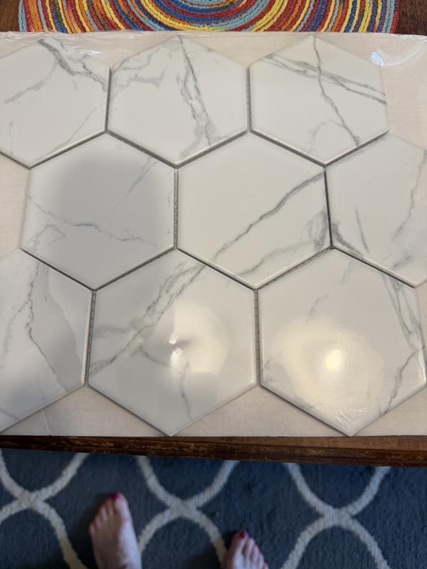 Affinity Tile Carrione Matte Carrara 11-in x 13-in Matte Porcelain ...