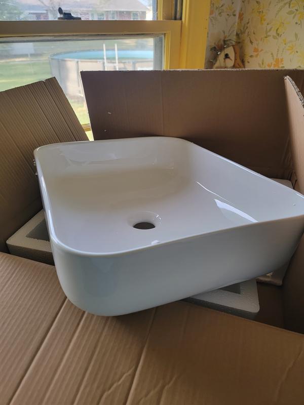 Eridanus Luciano Vitreous China 15.4-in Vessel Round Modern Crisp White ...