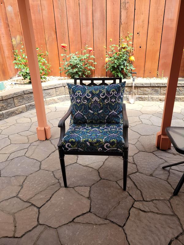 Arden Selections 21-in x 21-in 2-Piece Black Aurora Damask Deep Seat ...