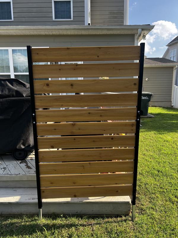 Enclo Privacy Screens No Dig Cedar 39-in W x 60.5-in H Concord Slatted ...