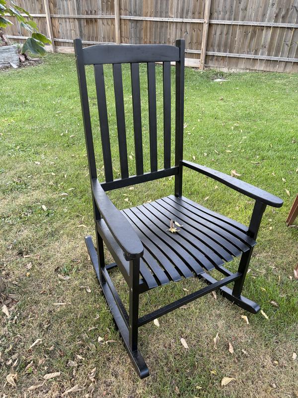JONATHAN Y Seagrove Acacia Farmhouse Classic Almond Wood Frame Rocking ...