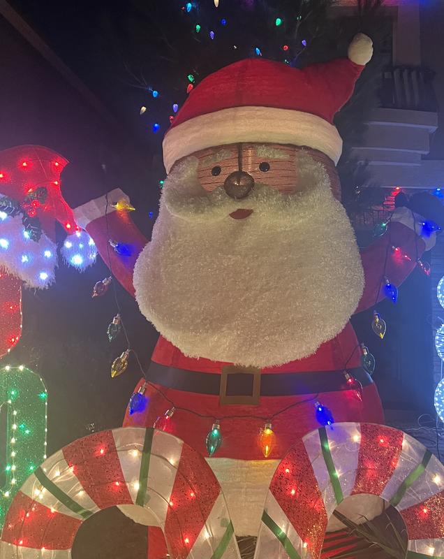 Holiday Living 8-ft LED Pop Up Black Santa Decoration ES79-045C at ...