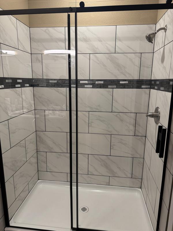 allen + roth Shower Door DAVIDSON-60GP-MB at Lowes.com