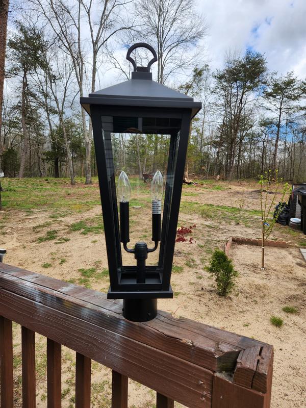 allen + roth Davidson 24.625-in Matte Black Traditional Outdoor Light ...