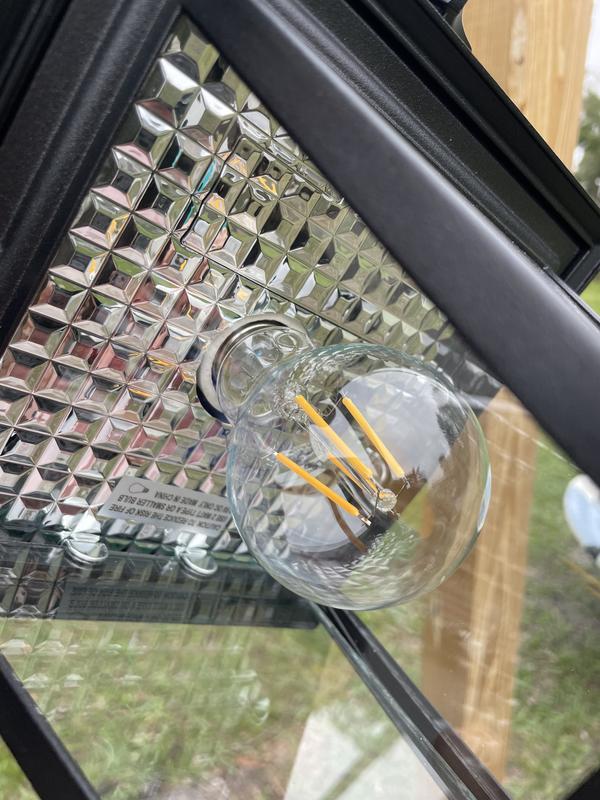 allen + roth Solar Wall Lantern 1-Light 14.37-in H Matte Black Solar ...