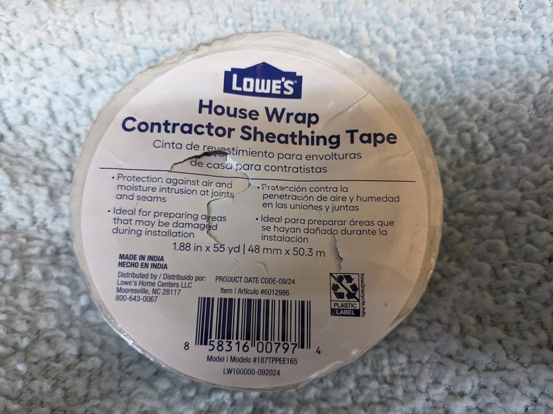 Lowe's 1.87-in x 165-ft Housewrap Tape in the House Wrap Tape ...