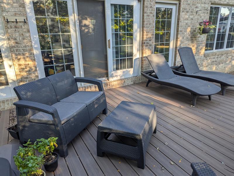 Keter Corfu All Weather Outdoor Patio Garden Furniture 4 -Piece Patio ...