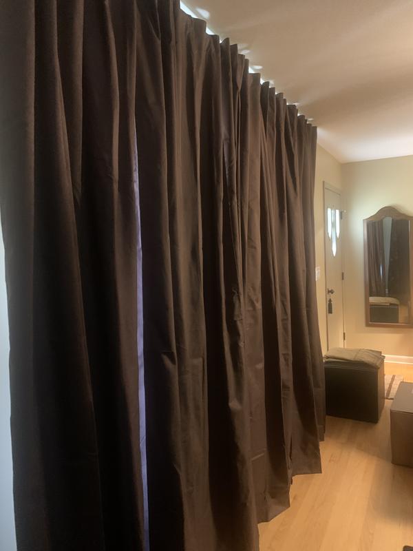 LIVING LOGIC 95-in Chocolate Blackout Thermal Lined Back Tab Single ...