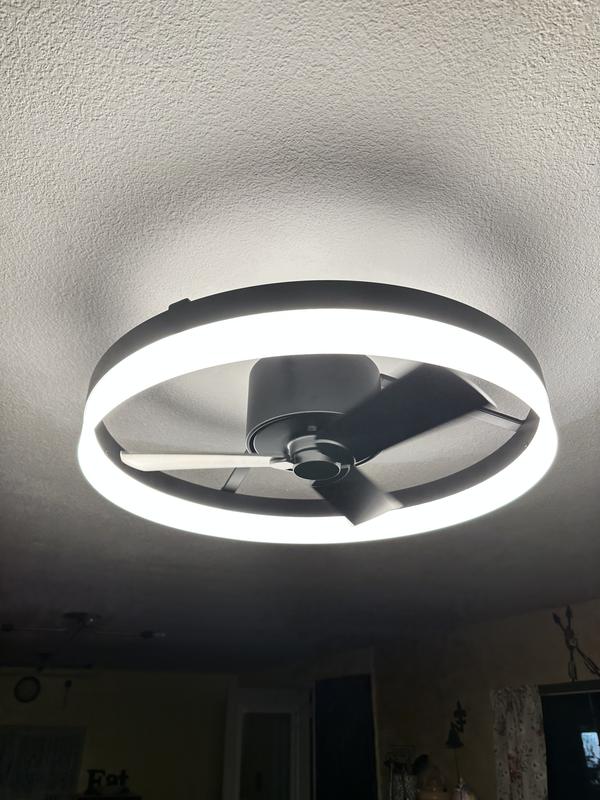 Harbor Breeze Lynnpark 23-in Matte black Integrated LED Indoor Downrod ...