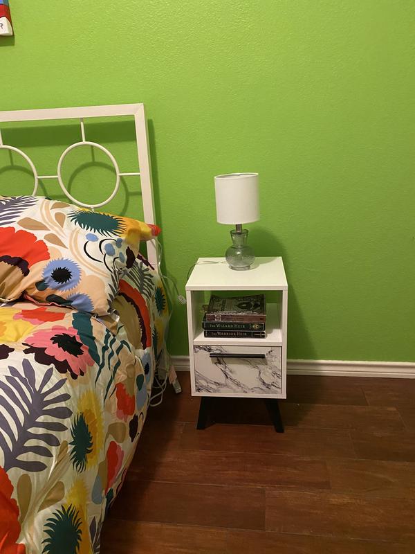 Manhattan Comfort Amsterdam Multi Color Red and Blue Nightstand ...