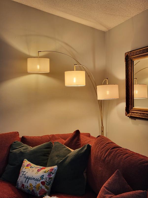 Adesso Bowery 3-Arm Arc Lamp 74-in Antique Brass Arc Floor Lamp 4250-21 ...