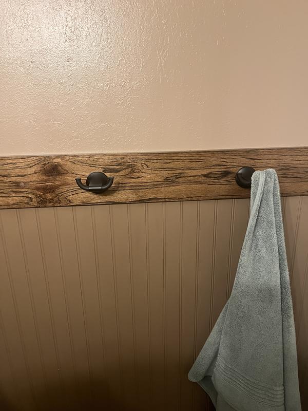 Pfister Pfirst Modern Matte Black Double -Hook Wall-mount Towel Hook in ...