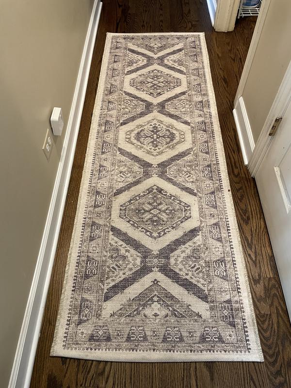 allen + roth 2 X 7 (ft) Grey Brown Indoor Distressed/Overdyed Machine ...