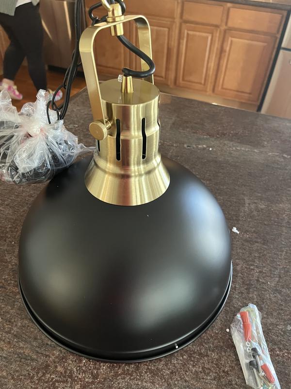 Aiwen Black Industrial Dome Medium Hanging Pendant Light NW-BL53013 at ...